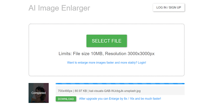 How to Enlarge Image with Bigjpg?