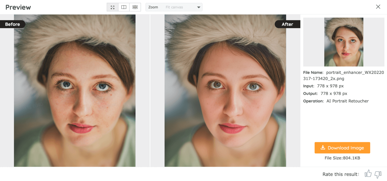 VanceAI Portrait Retoucher Review: Back to The Perfection